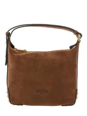 TOD'S Gommino' Handbag With Metallic Details - Brown