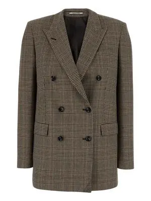 Tagliatore Jasmine Double Breasted Check Jacket - Brown
