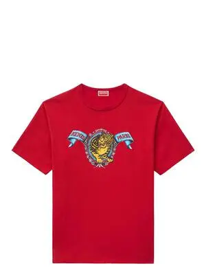 Kenzo Jumping Tiger` Cotton T-shirt - Red