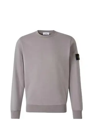 Stone Island Compass Logo Crewneck Sweatshirt - Gray