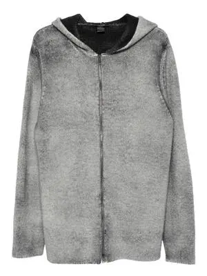 AVANT TOI AVANT TOI Grey Hooded Knit Jumper With Zip Fastening