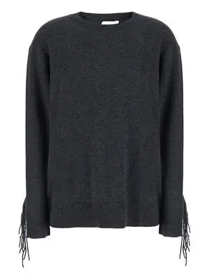 P.a.r.o.s.h Cashmere Sweater With Frayed Details - Gray