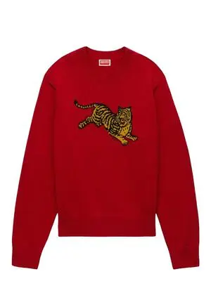 Kenzo Jumping Tiger Cotton-wool Blend Sweater - Red