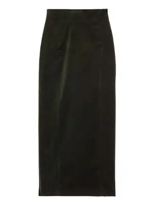 JIL SANDER High-waisted Velvet Maxi Skirt - Gray