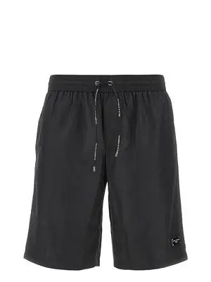 Dolce & Gabbana Swimshorts With Logo Plate - Black