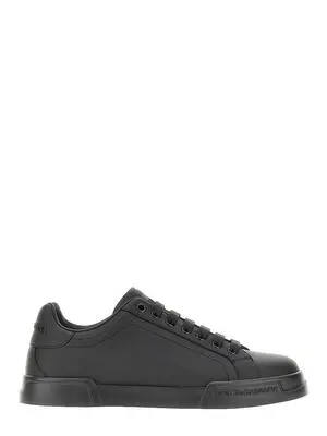 Dolce & Gabbana Nappa Leather 'portofino' Sneakers - Black