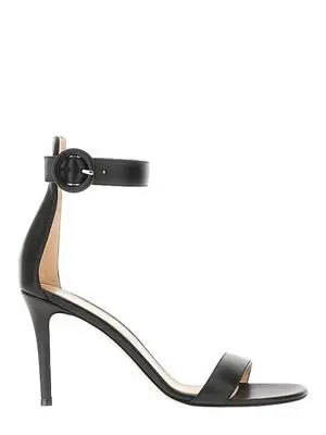GIANVITO ROSSI Smooth Leather Stiletto Sandals - Black