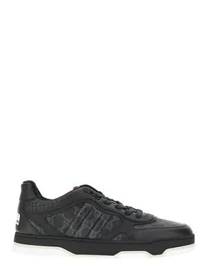 Gucci Re-web Leather Sneakers - Black