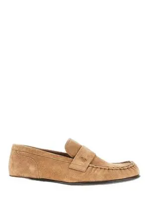 JIMMY CHOO Suede Leather Loafers With Jc Detail - Brown