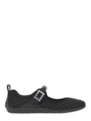 ROGER VIVIER Ballerinas With Embossed Diamond Motif And Crystal Buckle - Black