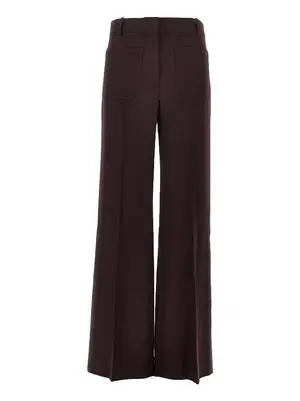 VICTORIA BECKHAM VICTORIA BECKHAM Alina Wool Flannel Wide Leg Pants