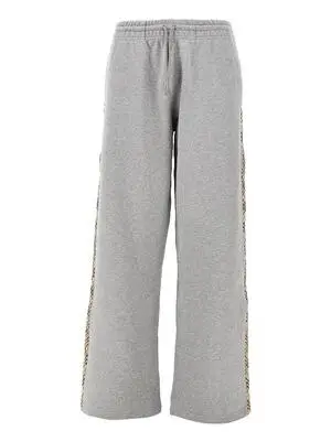 BURBERRY BURBERRY Wide Leg Sweatpants With Check Detail