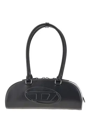 DIESEL® 1dr Dome Leather Bowling Bag - Black