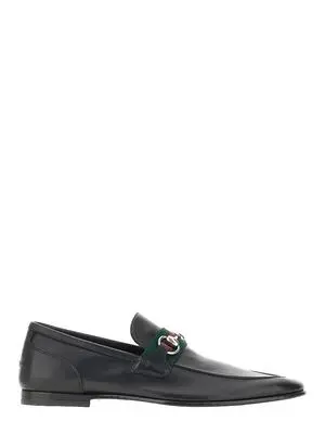 Gucci Leather 'como' Loafers With Horsebit Detail - Black