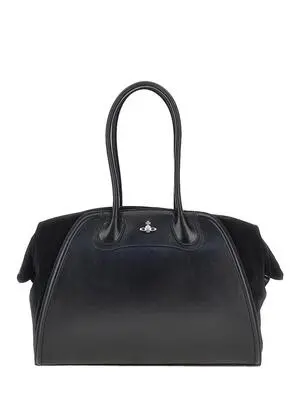 VIVIENNE WESTWOOD Shirley Holdall Leather And Suede Bag - Black
