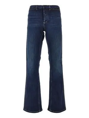 Gucci Denim Jeans With Web Ribbon Detail - Blue