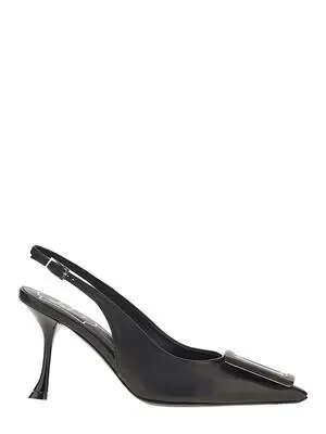 ROGER VIVIER ROGER VIVIER Viv In The City Nappa Leather Slingback Pumps Black