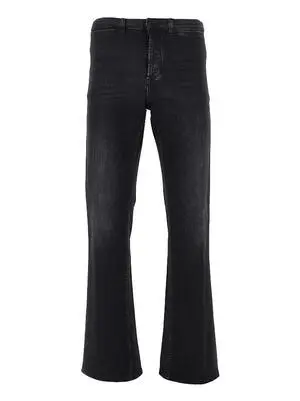 Gucci Denim Jeans With Web Ribbon - Black