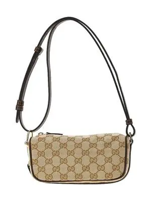 Gucci Gg Canvas Half Horsebit Mini Bag - Cream