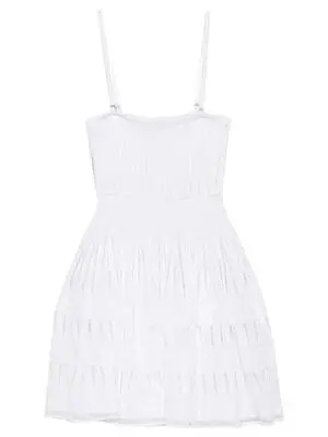 Alaïa Open-knit Sleeveless Tiered Dress - White