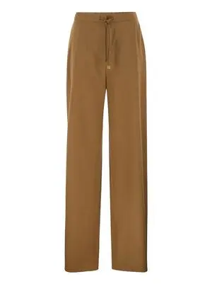 Max Mara Wide-leg Virgin Wool Palazzo Pants - Brown