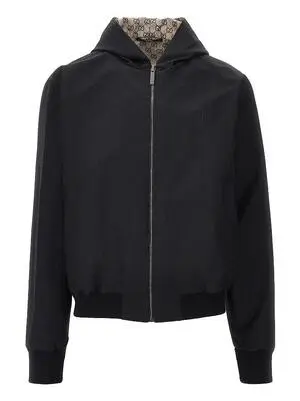 Gucci Reversible Hooded Jacket With Gg Motif - Multicolor