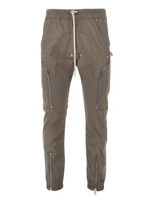 Rick Owens Stretch Cotton 'heizer' Cargo Pants - Gray