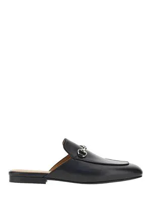 Gucci Princetown Sabot With Horsebit Detail In Leather - Black