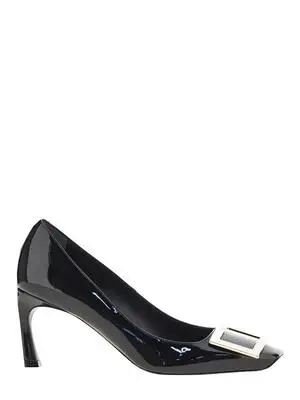 ROGER VIVIER Patent Leather Belle Vivier Trompette Pumps With Gold-finished Buckle - Black