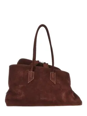 Attico La Passeggiata' Suede Leather Medium Bag - Brown