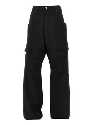 Rick Owens Virgin Wool Canvas Stefan Cargo Pants - Black