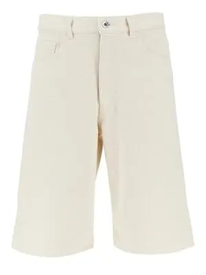 Auralee Silk Denim Wide Leg Shorts - White