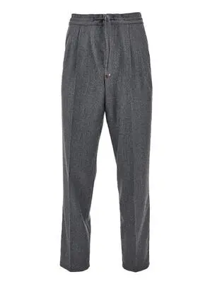 Brunello Cucinelli Wool Leisure Fit Pants - Gray