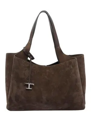 TOD'S Medium Suede Bag With Charms - Brown