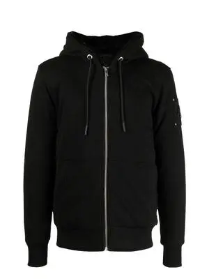 Moose Knuckles Cotton Blend Zip-up Hooded Jacket - Black