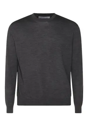Malo Grey Virgin Wool Crew Neck Sweater - Gray