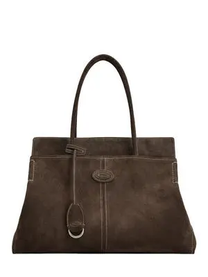 TOD'S Suede Tote Bag - Brown
