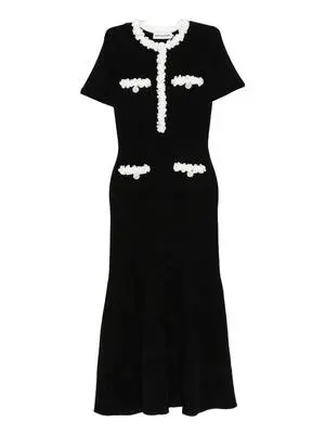 SELF-PORTRAIT Embellished Collar Dress - Black