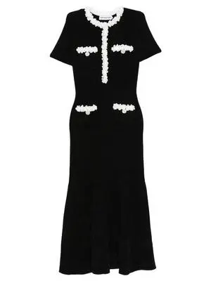 SELF-PORTRAIT Embellished Collar Dress - Black