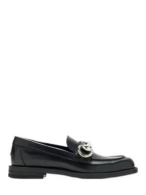 Gucci Leather Loafers With Horsebit Detail - Black