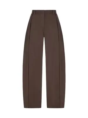 Loewe Lightweight Cotton And Silk Gabardine Trousers - Brown