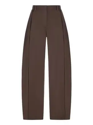 Loewe Lightweight Cotton And Silk Gabardine Trousers - Brown