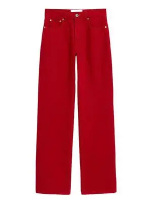 AMI Paris Denim Wide-leg Jeans - Red