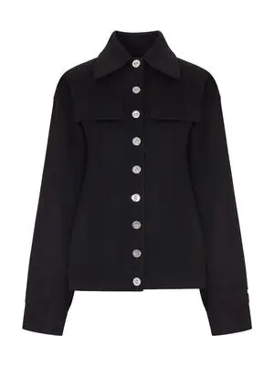 Sportmax Shaped Wool Overshirt - Black
