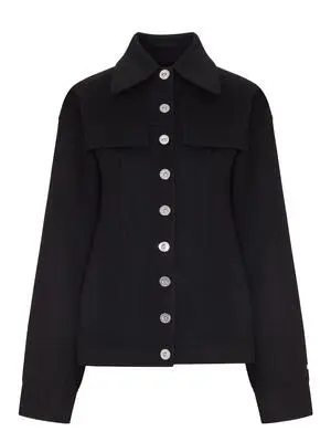 Sportmax Shaped Wool Overshirt - Black