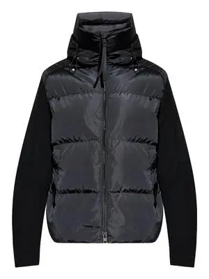 Canada Goose Quilted Down Jacket With Ribbed Knit Sleeves - Black