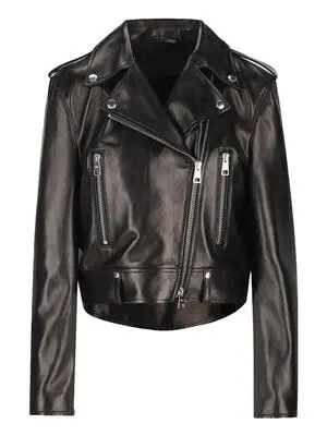 Balenciaga Leather Biker Jacket - Black