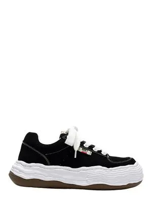 Mihara Yasuhiro Cotton Canvas Lace-up Low Top Sneakers - Black