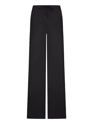 Max Mara Lightweight Wool Canvas Wide-leg Trousers - Black