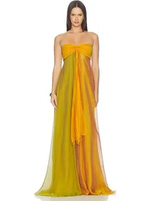 Retrofete Lunaria Chiffon Dress In Yellow - Iridescent Multi